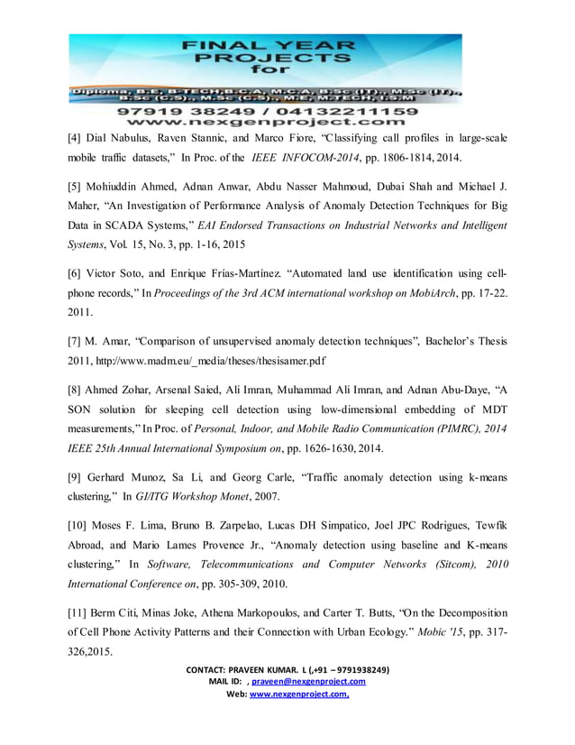 BIG DATA ANALYTICS FOR USER-ACTIVITY ANALYSIS AND USER-ANOMALY DETECTION IN MOBILE WIRELESS ...