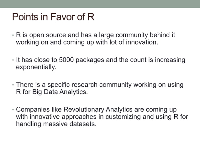 Big data analytics using R | PPTX | Cloud Computing | Internet