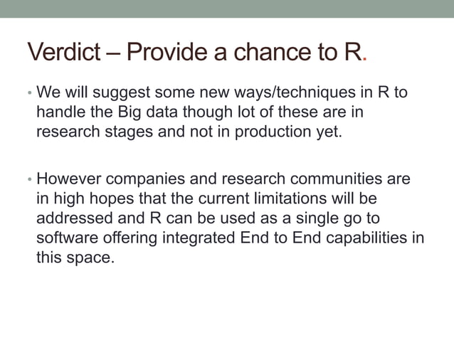 Big data analytics using R | PPTX | Cloud Computing | Internet
