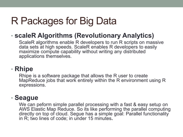 Big data analytics using R | PPTX | Cloud Computing | Internet