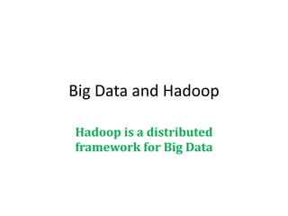 Big data and hadoop anupama | PPT