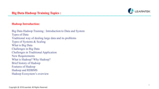 Big data and hadoop product page | PPT