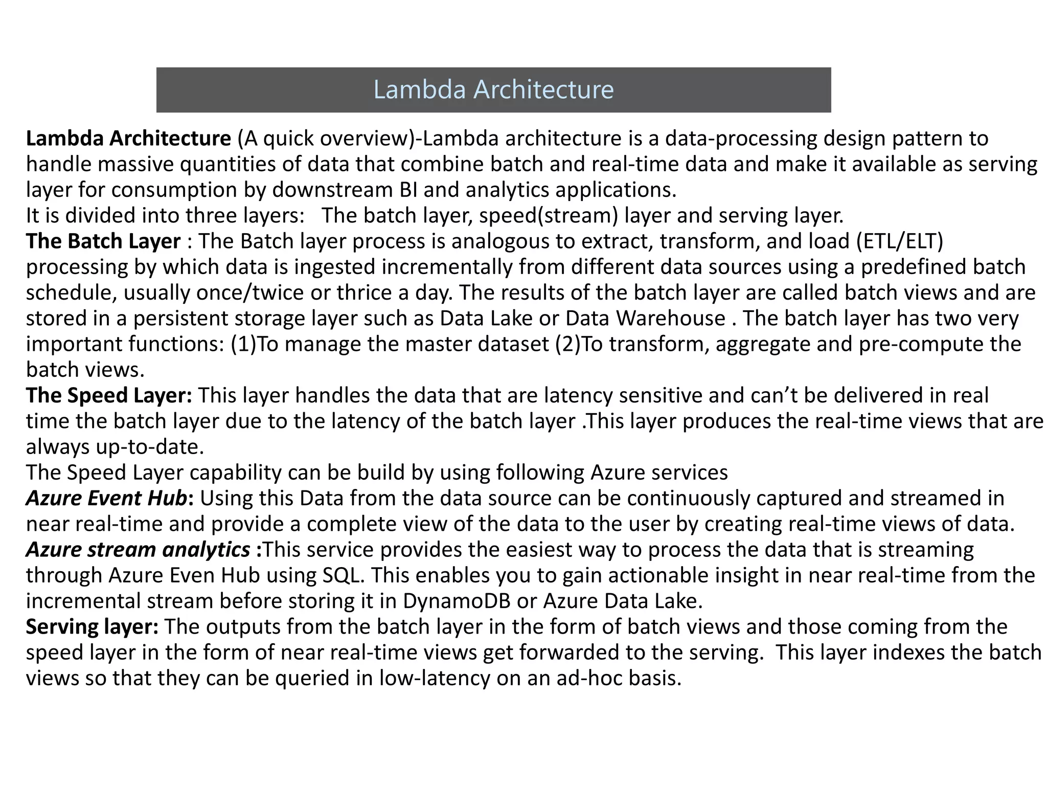 Azure data analytics platform - A reference architecture | PDF