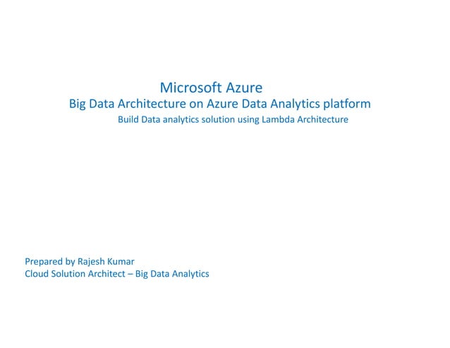 Azure data analytics platform - A reference architecture | PDF