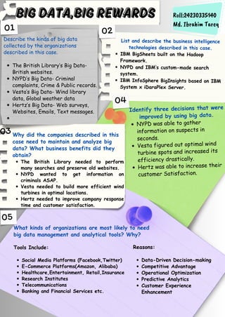 Case study "Big Data Big Rewards" ID 140 BUP | PDF