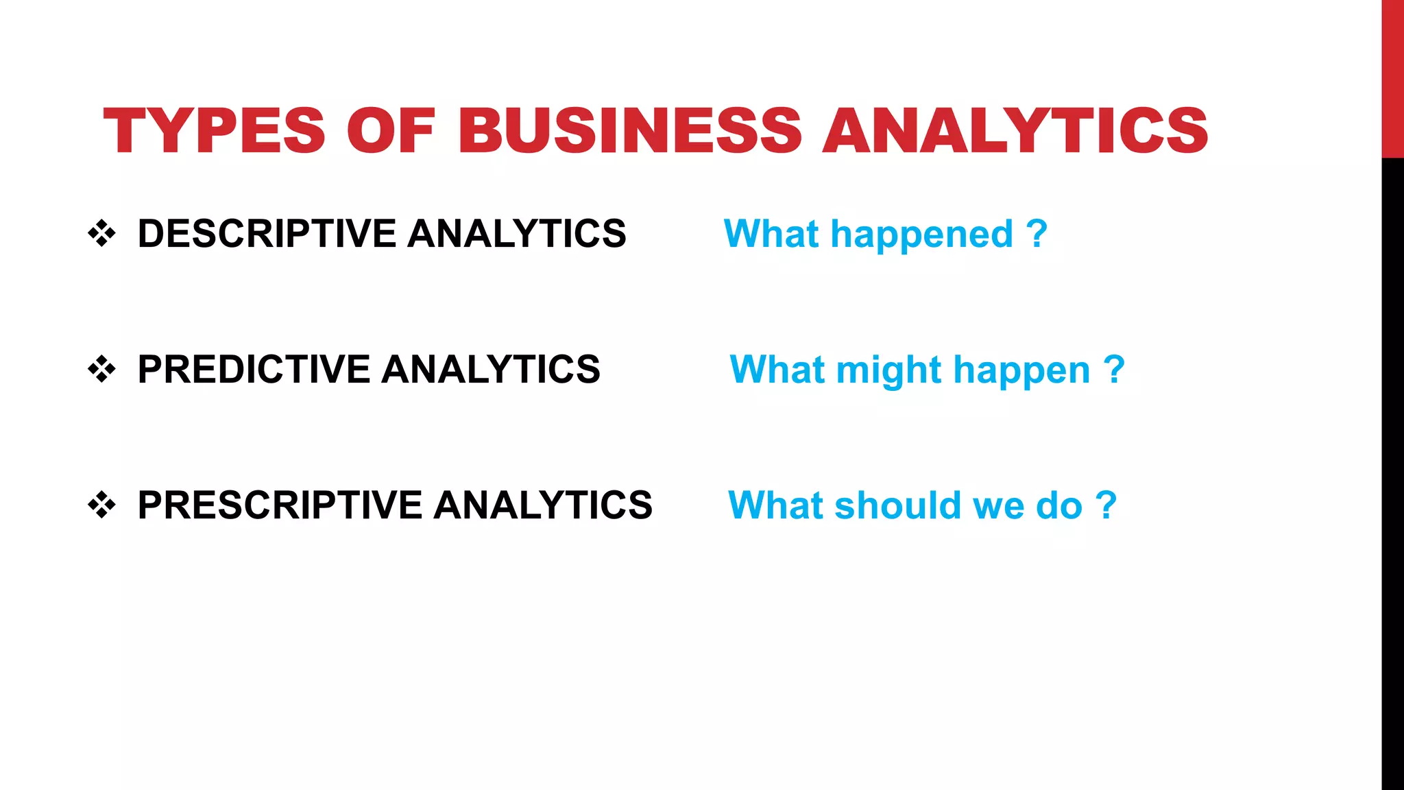 Big data business analytics | Introduction to Business Analytics | PPT