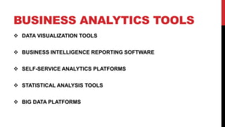 Big data business analytics | Introduction to Business Analytics | PPT