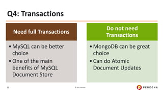 NoSQL on MySQL - MySQL Document Store by Vadim Tkachenko | PPTX | Databases | Computer Software ...