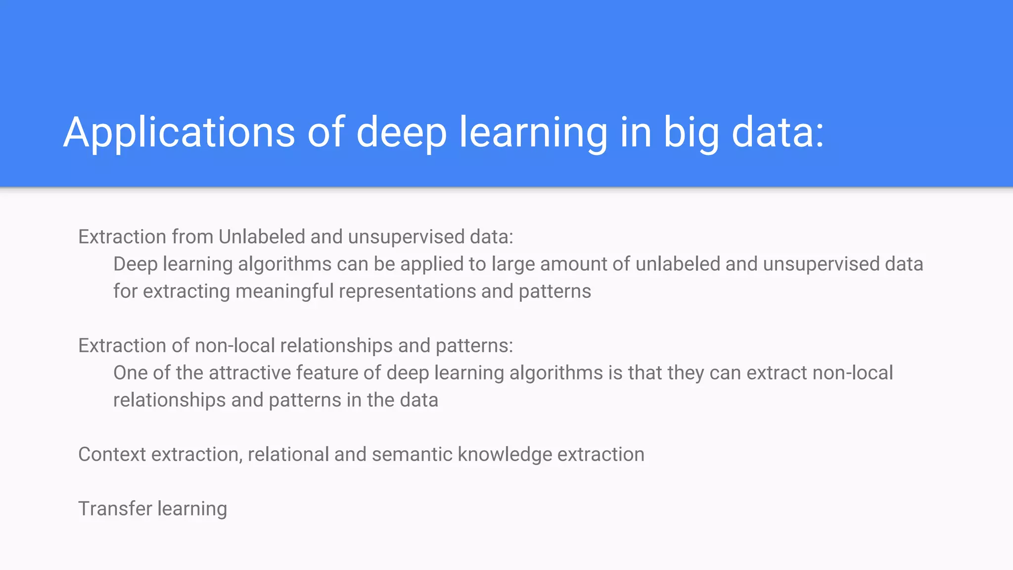 Big data deep learning: applications and challenges | PPTX