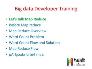 Big data developer training | PPT