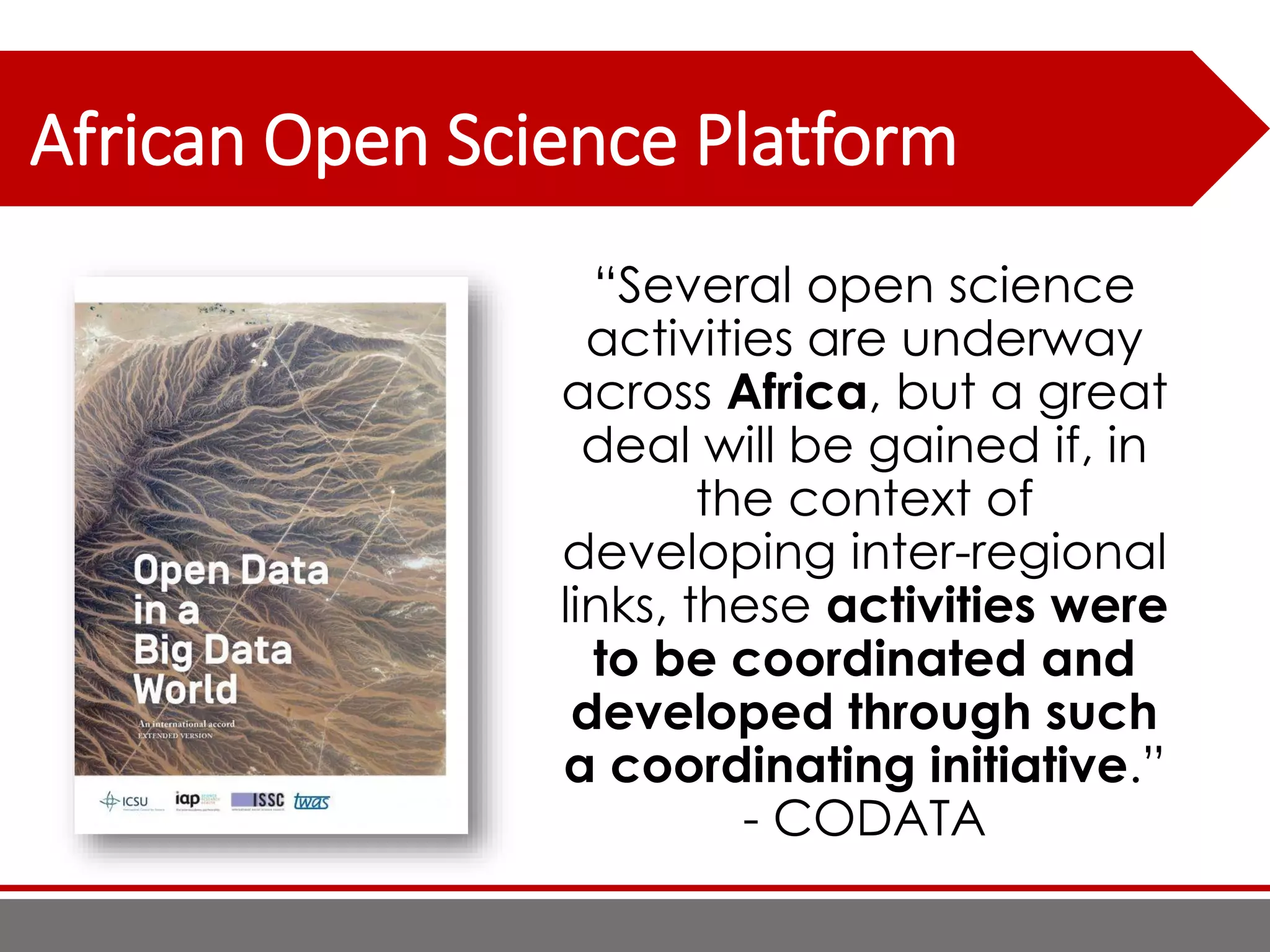 African Open Science Platform: Research Data Towards a Sustainable ...