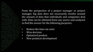 Big Data for Project and Program Managers | PPT | Free Download