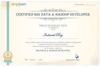Big data & Hadoop Developer Certificate | PDF