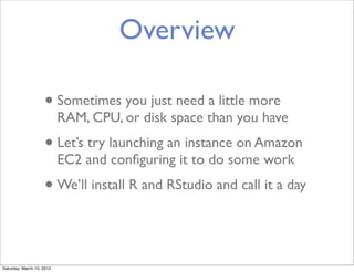 Big Data Step-by-Step: Infrastructure 2/3: Running R and RStudio on EC2 | PDF | Cloud Computing ...