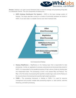Top 25 Big Data Interview Questions and Answers | PDF