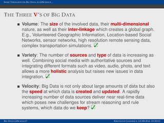 Introductory slides into Big Data in Geographic Information Science | PPT