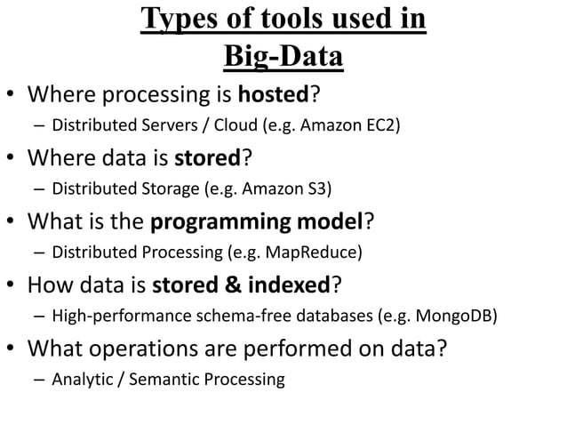 Big data ppt | PPTX | Databases | Computer Software and Applications