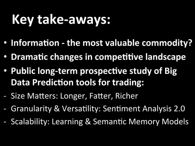 Big data predictive analytics in trading & asset management lars ...