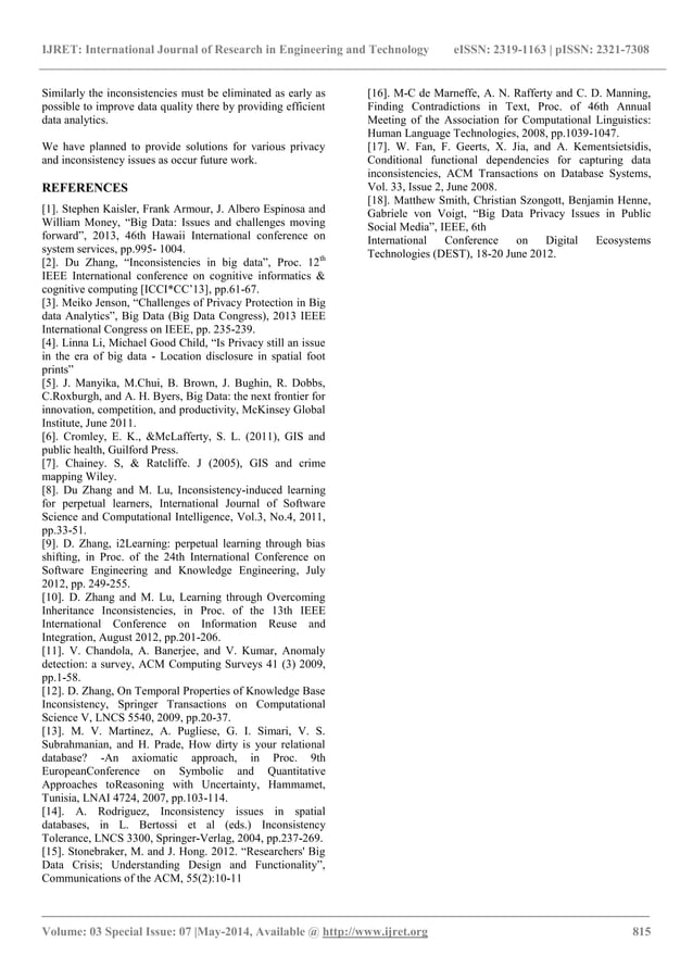 Big data privacy and inconsistency issues | PDF