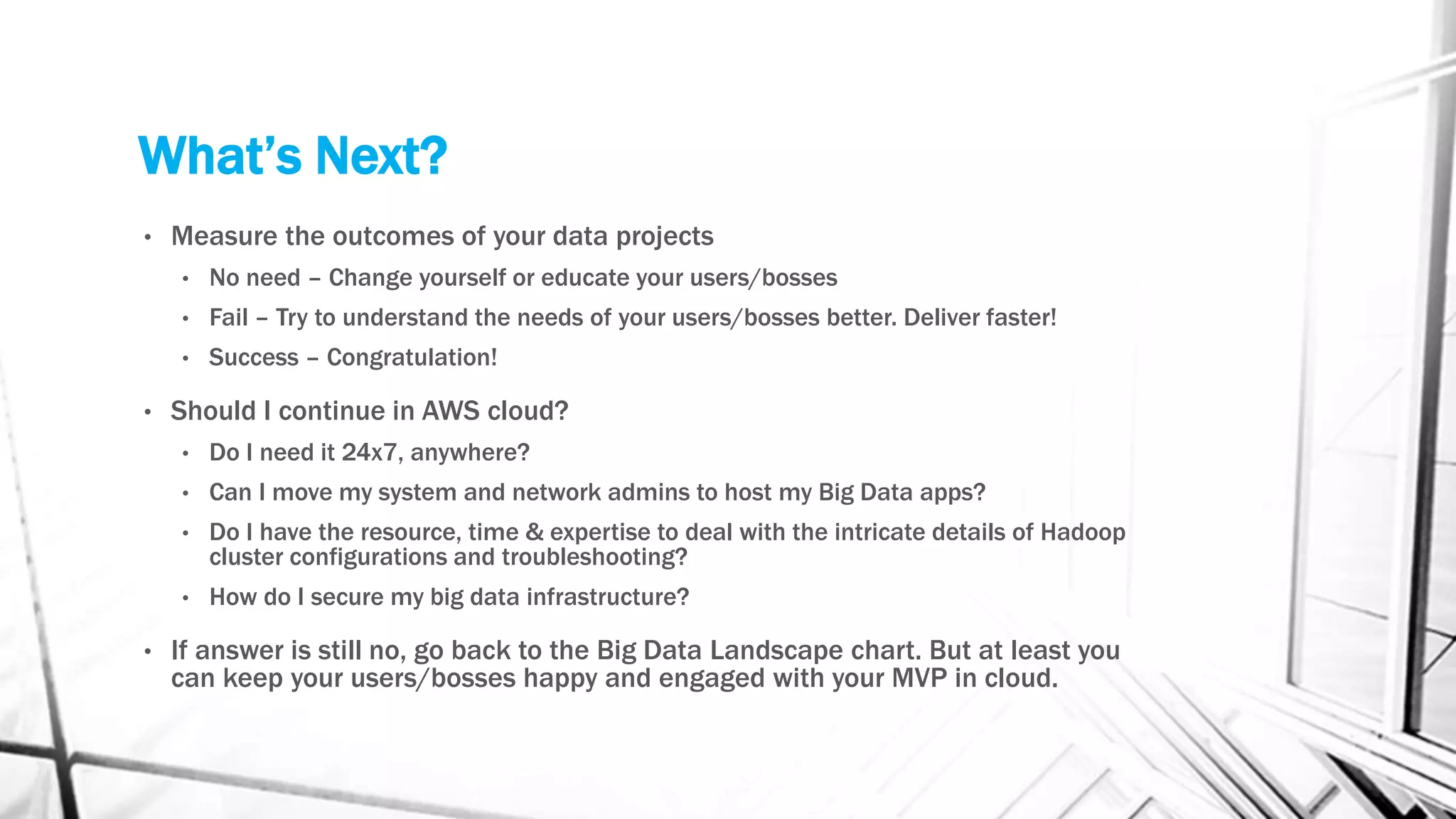 Big data prototyping in AWS cloud | PPTX