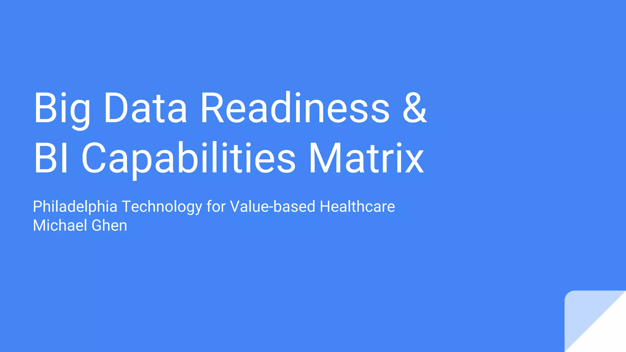 Big Data Readiness & Business Intelligence Capabilities Matrix | PDF ...