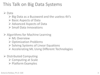 Modern Big Data Systems for Machine Learning | PPT