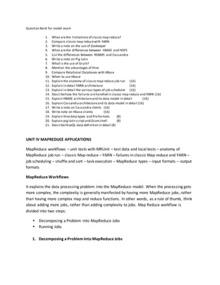 Big data unit iv and v lecture notes qb model exam | DOCX