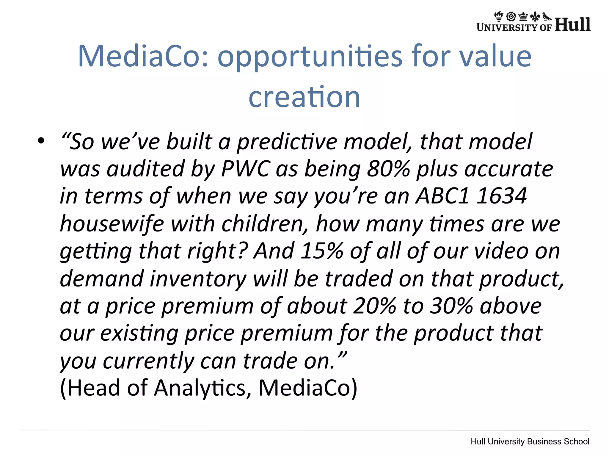Big data and value creation | PDF | Information Services Industry ...