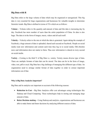 Big Data - Analytics with R | PDF