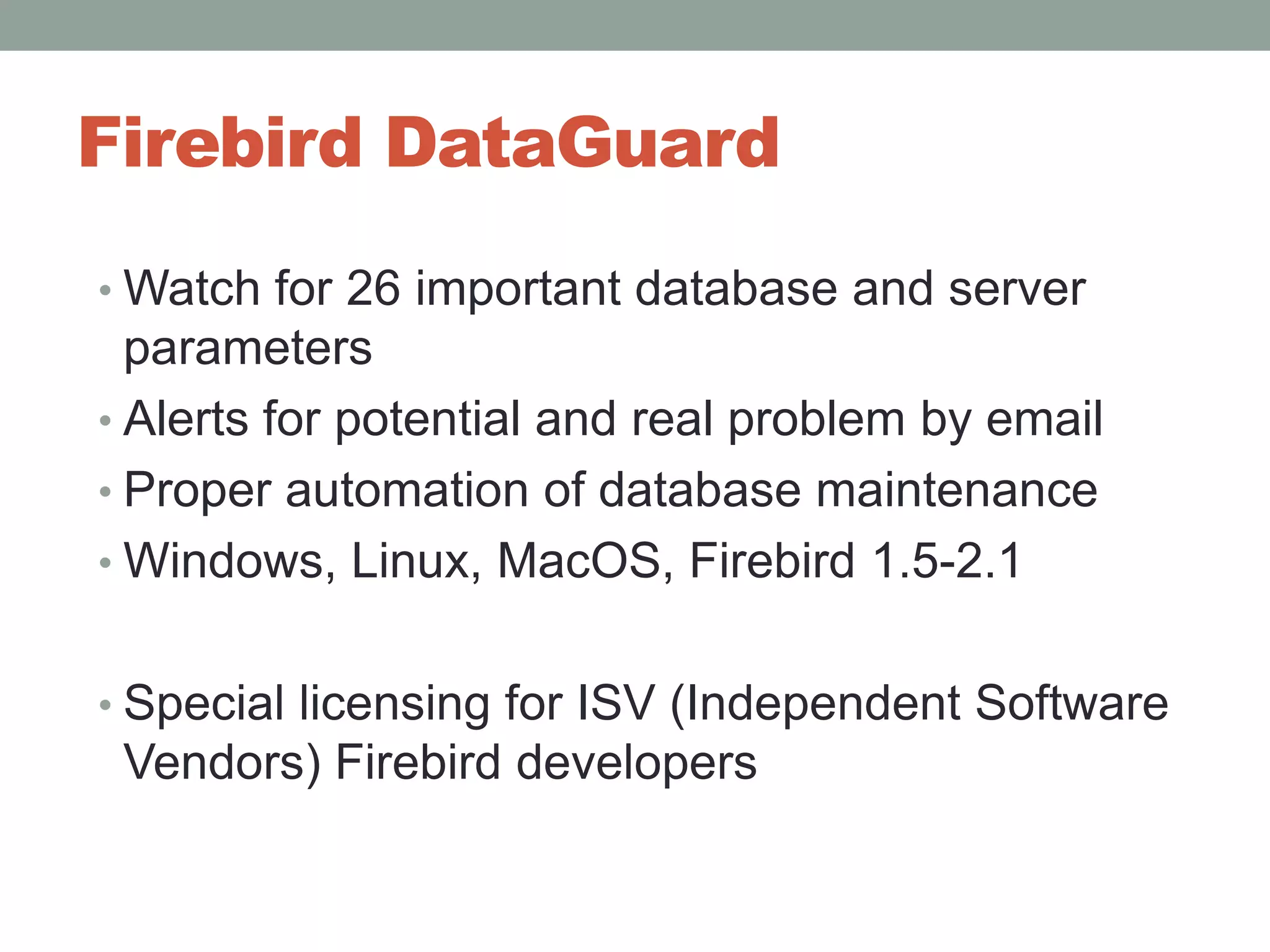 Firebird's Big Databases (in English) | PPTX