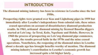 BIG DEVELOPMENTS IN LESOTHO(DAMS & MINES | PPTX