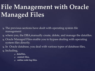Big file tablespaces | PPTX | Databases | Computer Software and Applications