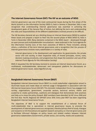 Bangladesh Internet Governance Forum | PDF