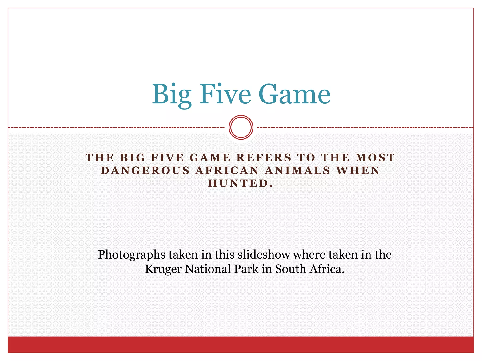 Big Five Game | PPTX