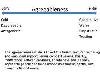 Big five Personalities, conscientiouness,Extroversion, Agreeableness ...