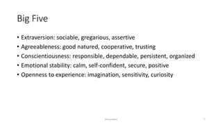 Big five factors and MBIT theory Personality.pptx