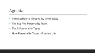 Big Five Personality Traits and OCEAN Components | PPTX