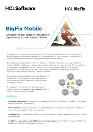 BigFix Mobile: Expanding Modern Endpoint Management to iOS and Android | PDF