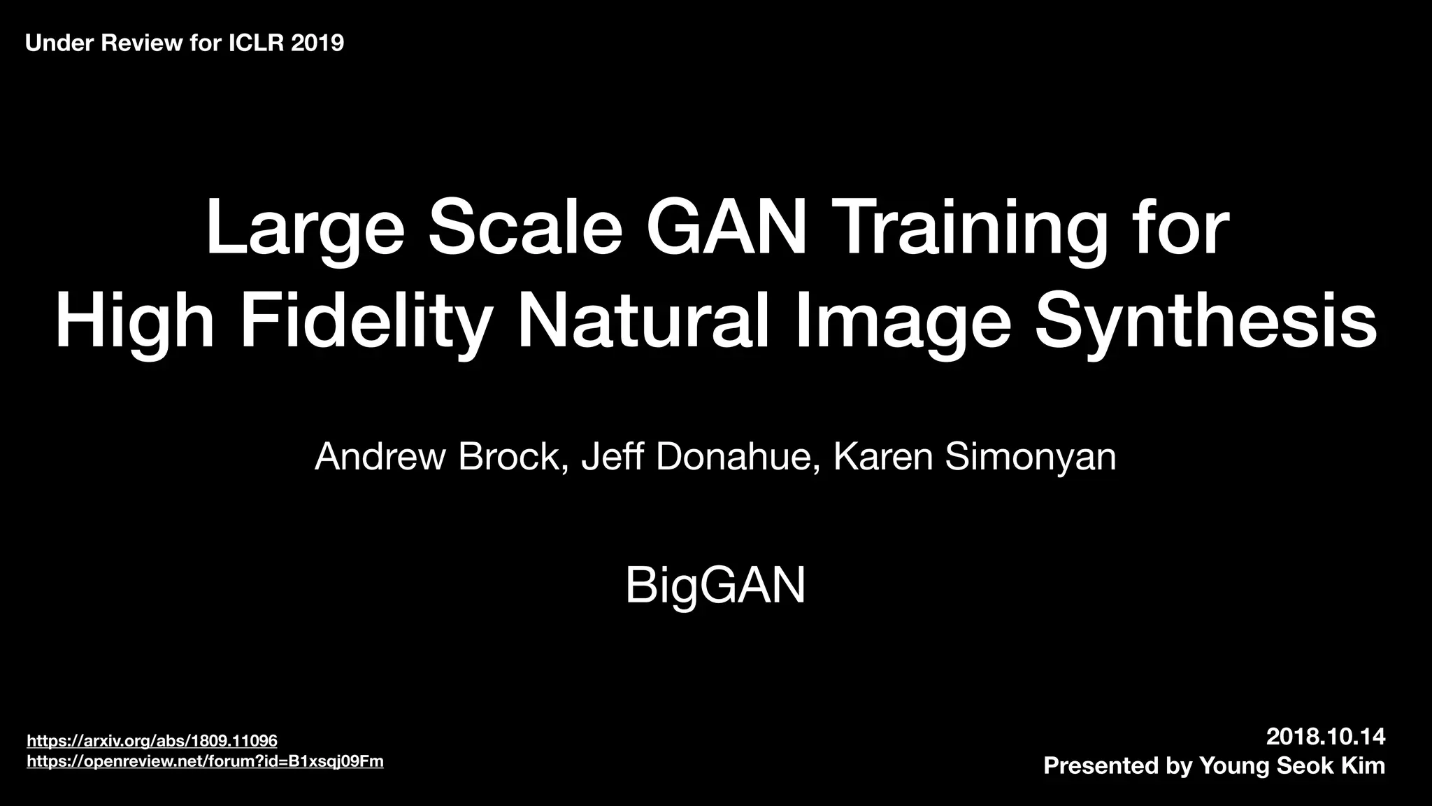 BigGAN: Large Scale GAN Training for High Fidelity Natural Image ...