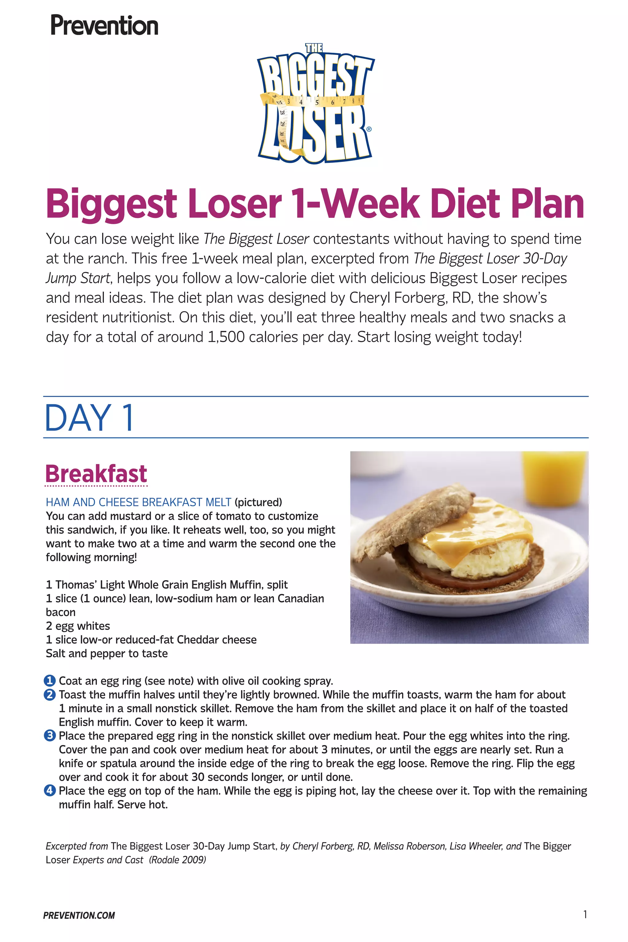 Biggest loser-1-week-diet-plan | PDF