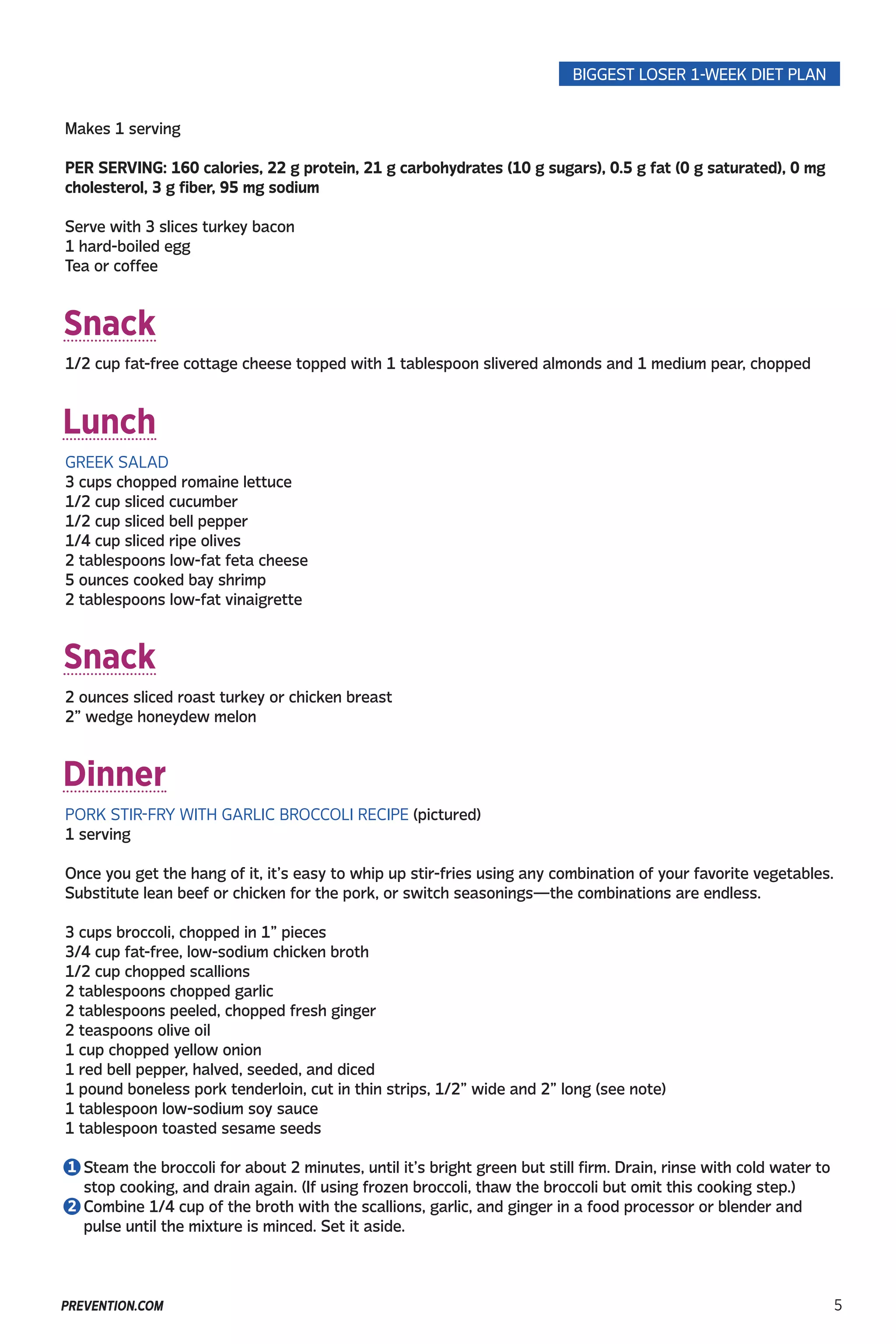 Biggest loser-1-week-diet-plan | PDF