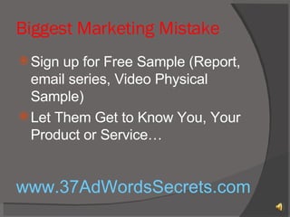 Biggest Marketing Mistake | PPT