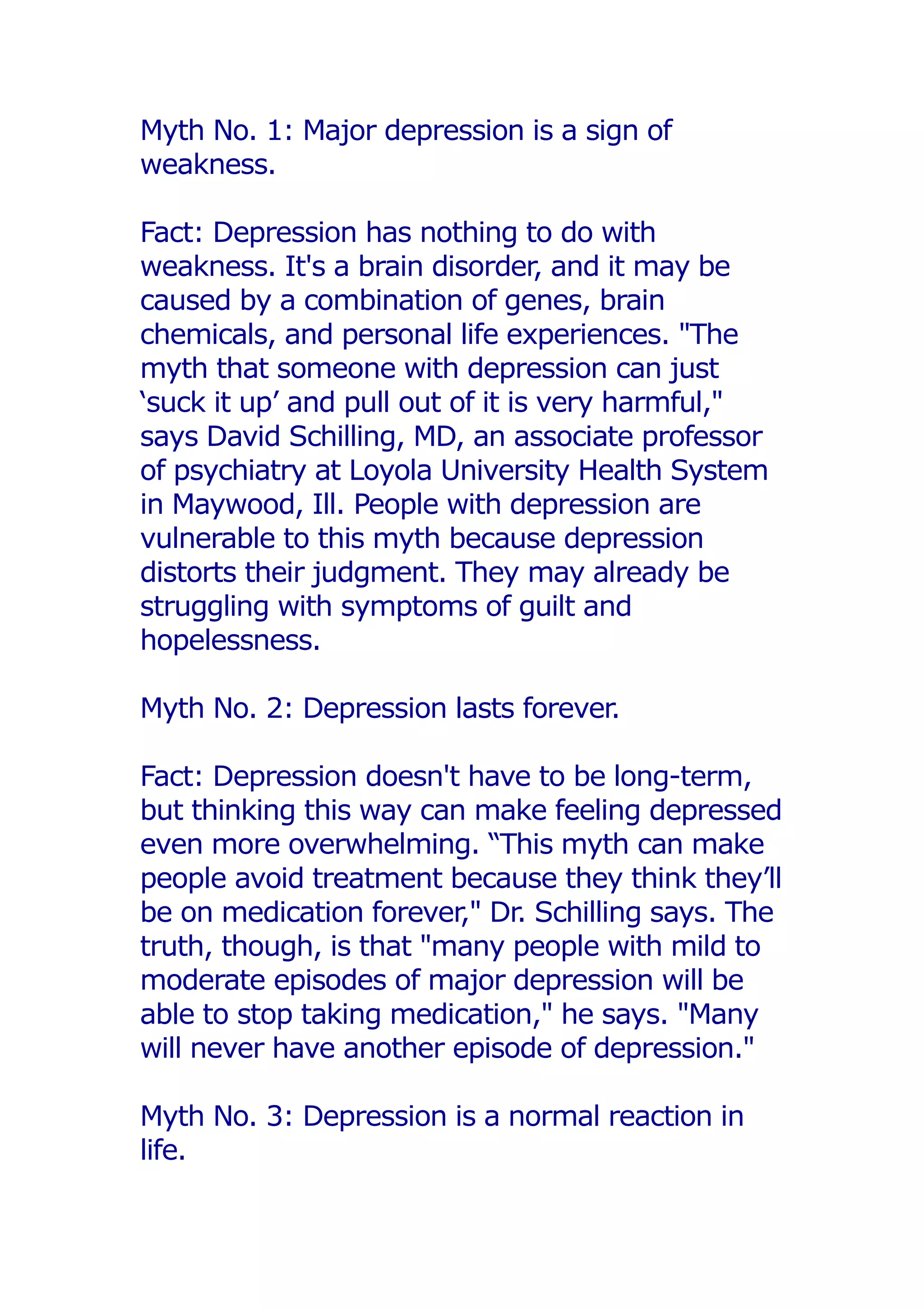 Biggest depression myths | DOCX