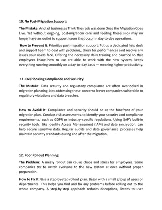 Biggest Mistakes Companies Make During SAP S/4HANA Migrations—and How to Avoid Them | PDF