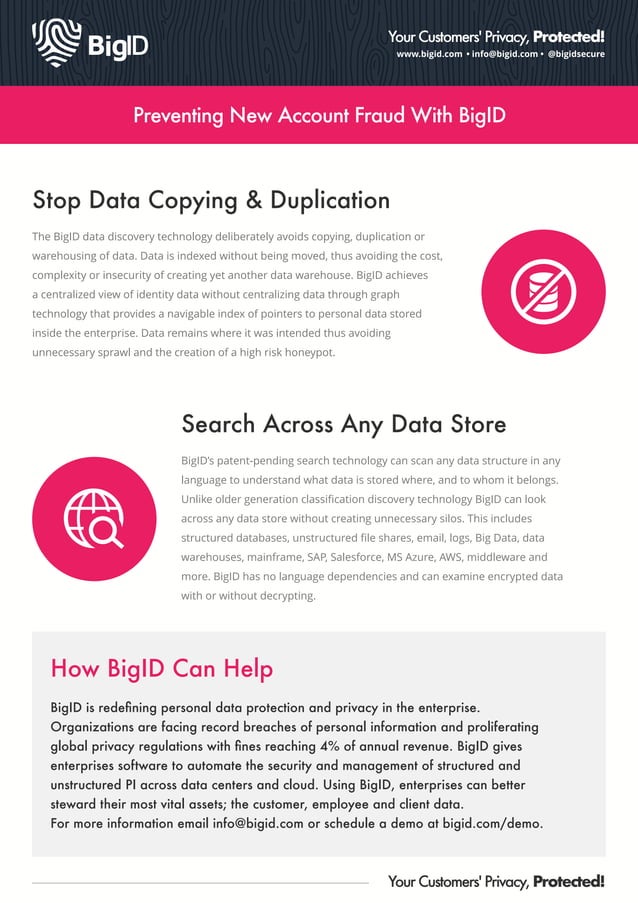 BigID PII & PI Discovery for GDPR Data Sheet | PDF