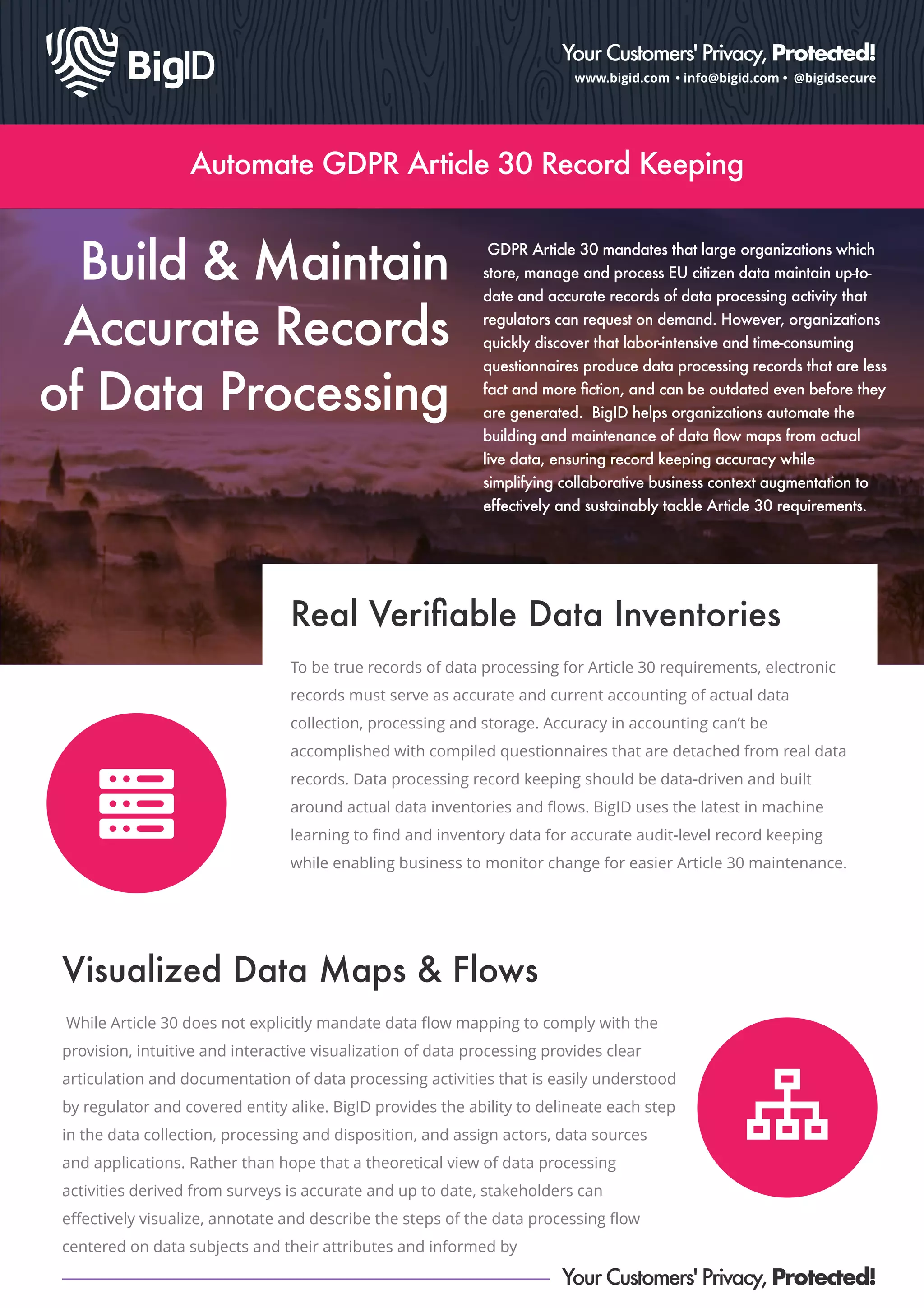 BigID GDPR RoPA / Article 30 Automation Data Sheet | PDF