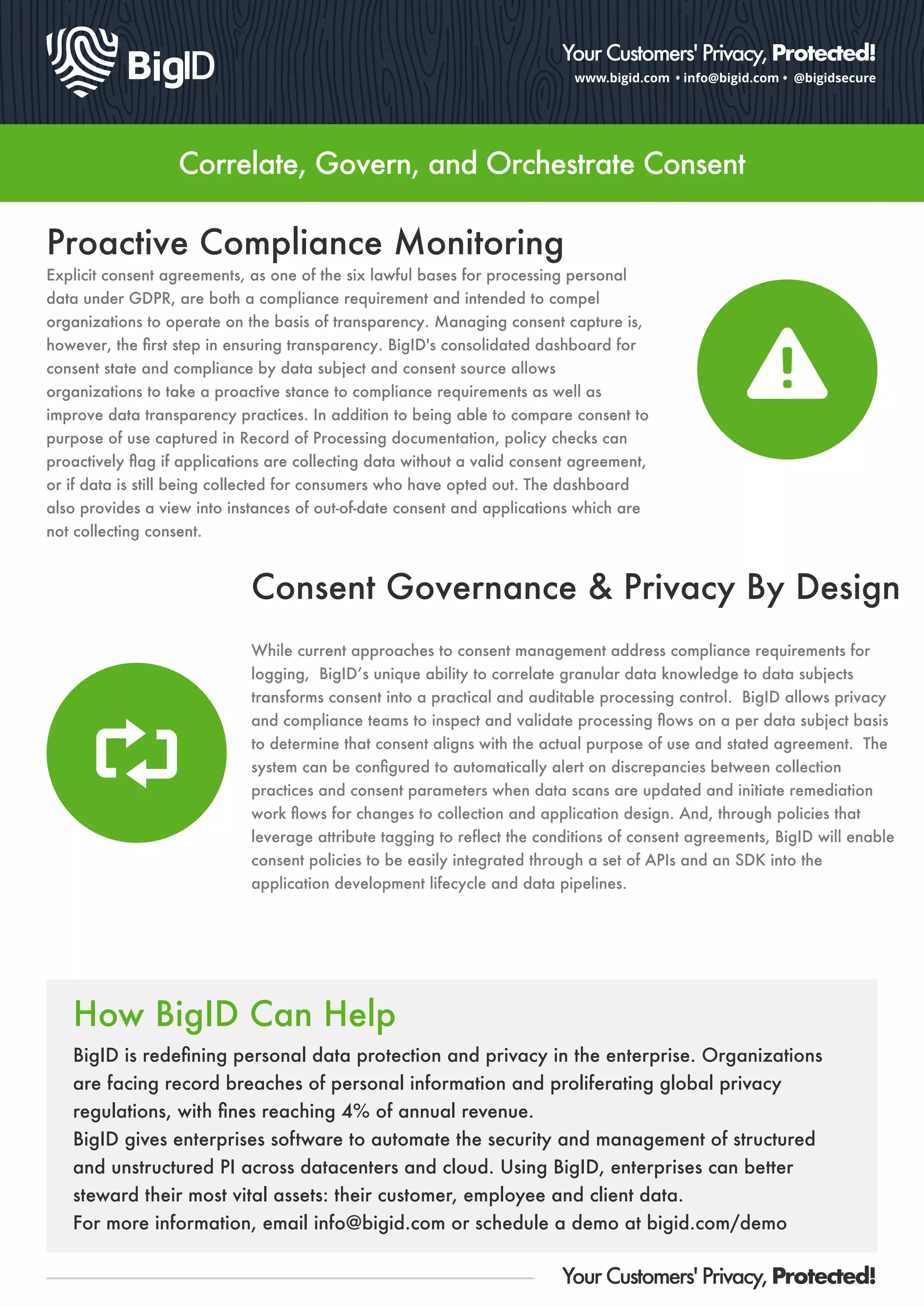 BigID Consent Governance | PDF