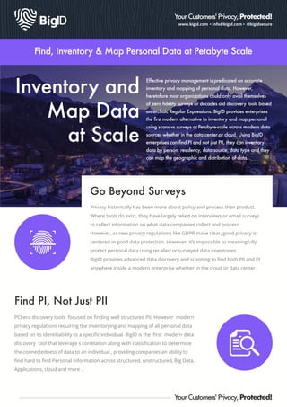 BigID Data Inventory & Data Mapping Data Sheet | PDF