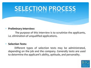 Recruitment & Selection Process By Big Ideas HR | PPTX