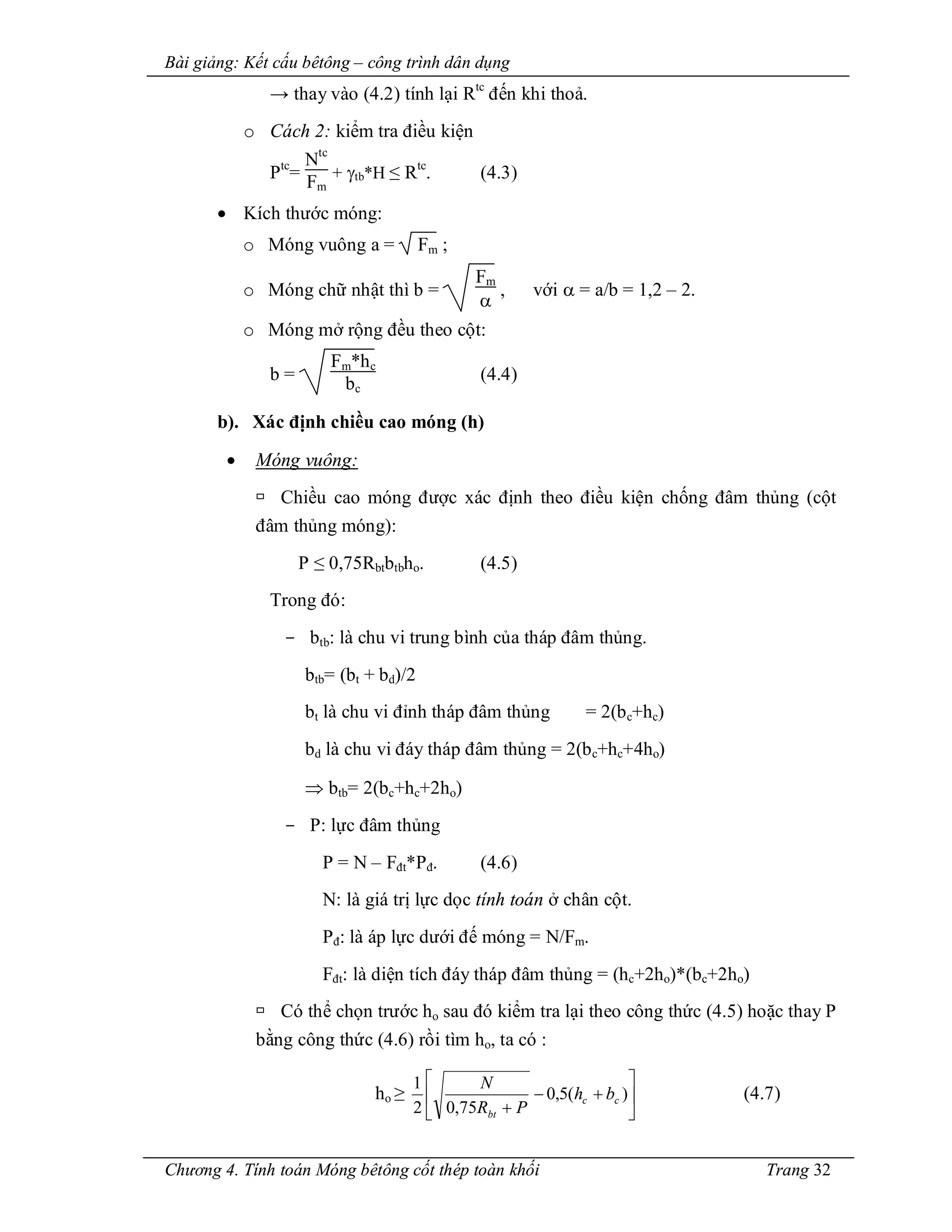 Bài giảng kết cấu bê tông cốt thép | PDF